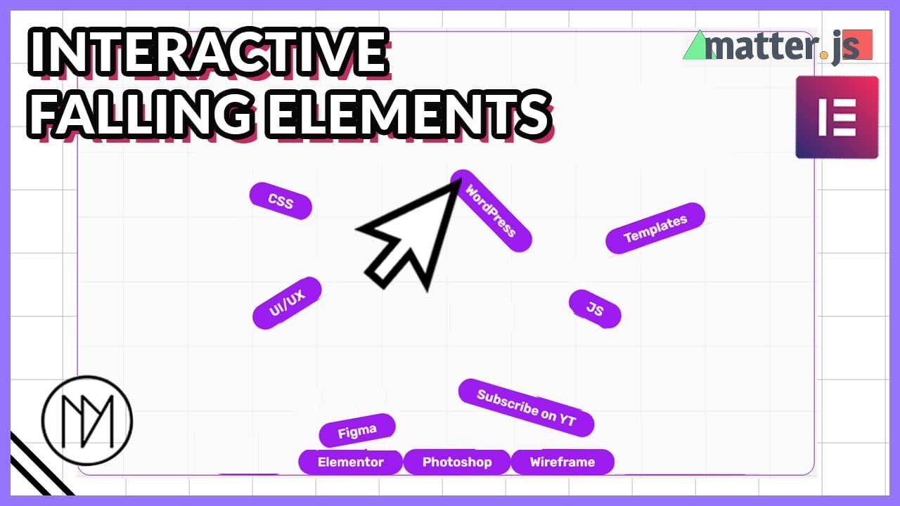 Interactive Gravity Falling Elements - Elementor & Matter JS Tutorial