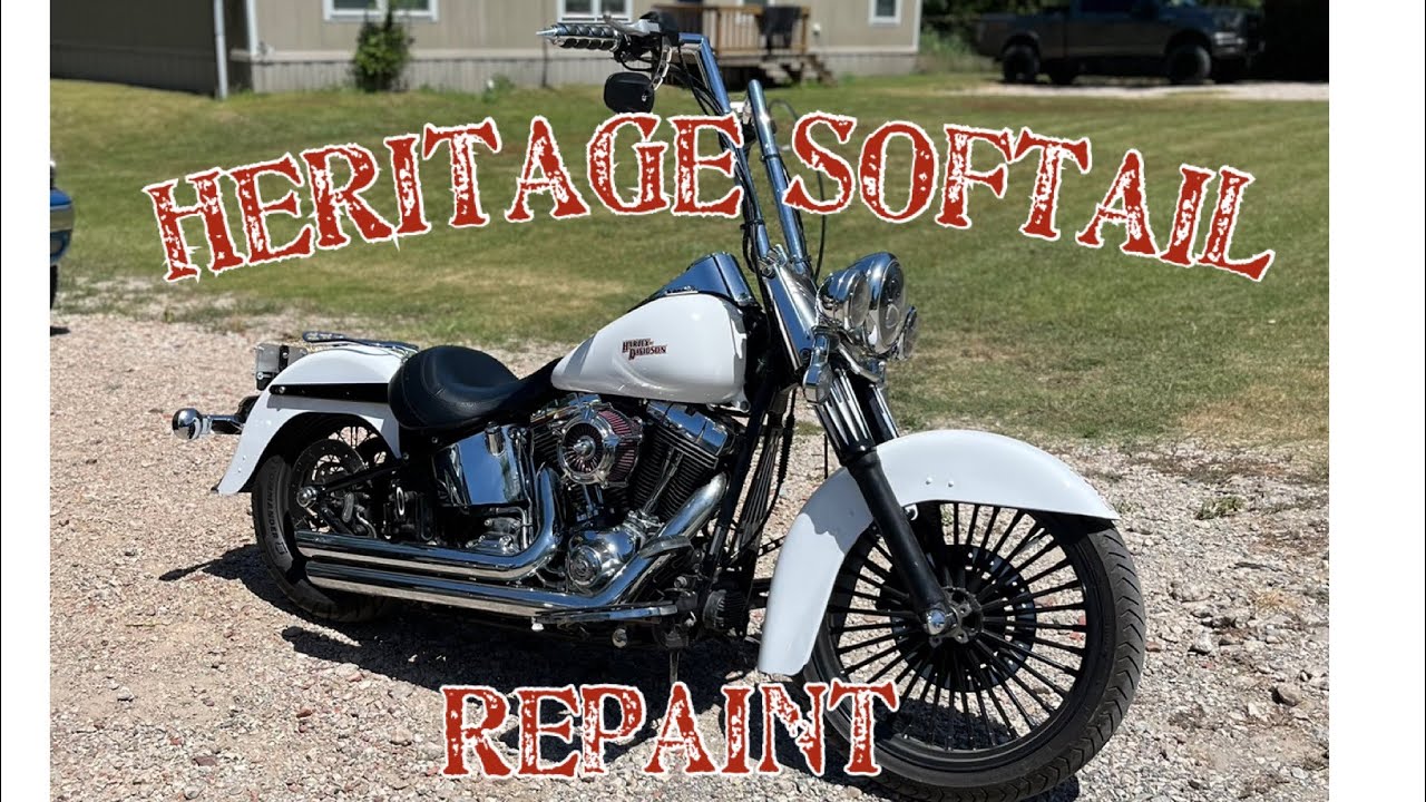 Harley Davidson heritage softail gets painted and parts