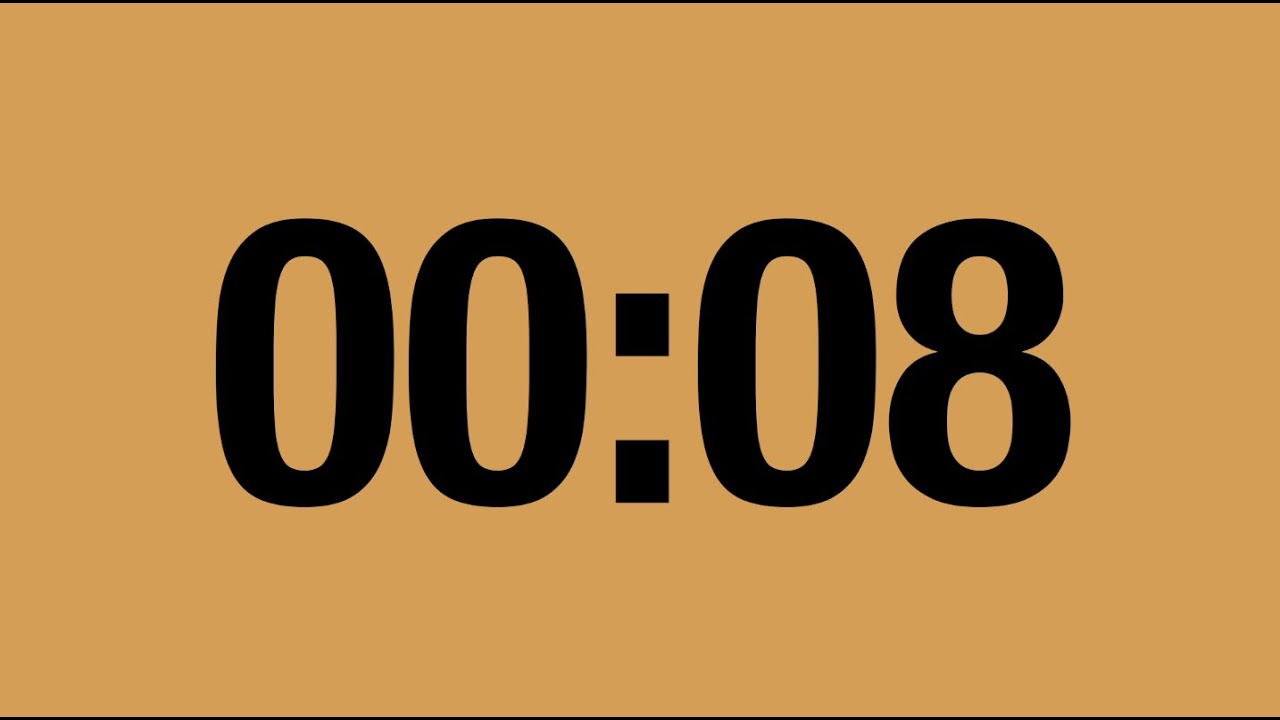 8 Seconds Countdown Timer - Eight Seconds Counter