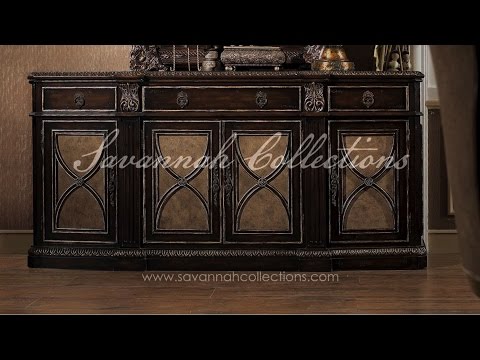 Italian Furniture Credenza and Mirror by Savannah Collections - Aico