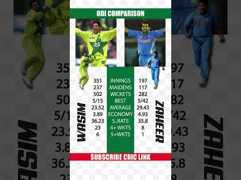 Wasim Akram vs Zaheer Khan ODI Cricket Career Bowling Stats Comparison 🏏Cric Link | #shorts #cricket