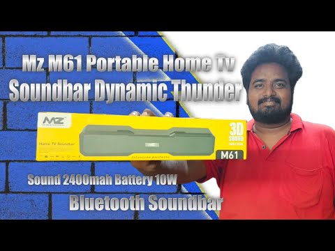 Mz M61 Portable Home Tv Soundbar Thunder Sound 10 W Bluetooth Soundbar unboxing