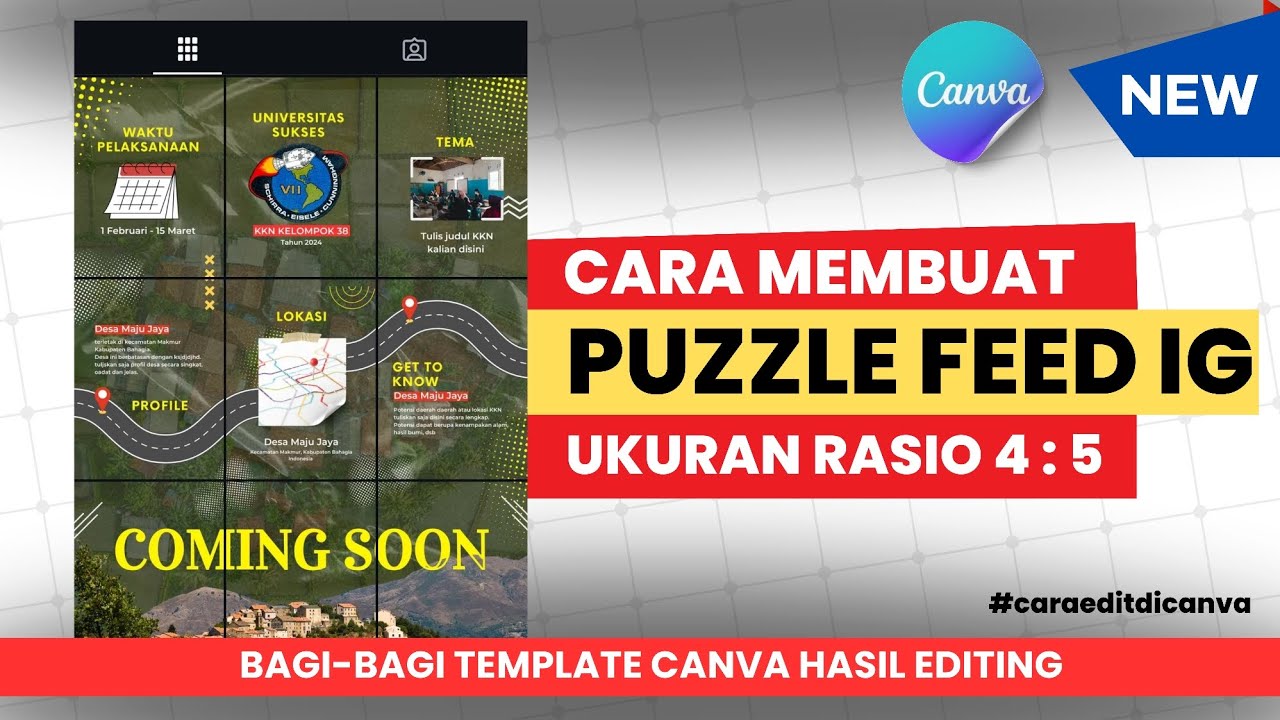 PALING BANYAK DICARI! FEED IG NYAMBUNG RASIO 4:5 CANVA | PUZZLE FEEDS INSTAGRAM COMING SOON KKN