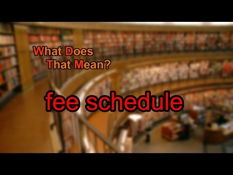 What does fee schedule mean?