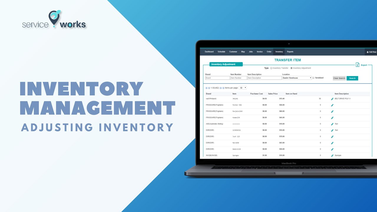 ServiceWorks | Adjusting Inventory Item Quantity