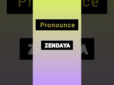 how to pronounce (ZENDAYA) #shorts