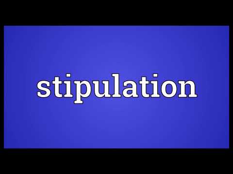 Stipulation Meaning