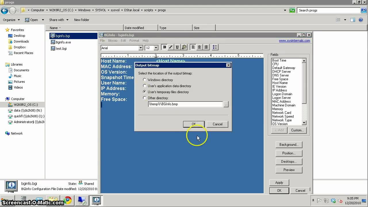 Joe Hackman demonstrates the BGinfo Sysinternals Utility