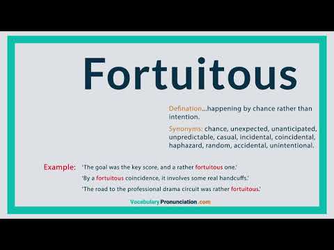 How to Pronounce FORTUITOUS l Definition and Synonyms of FORTUITOUS by vocabularypronunciation com