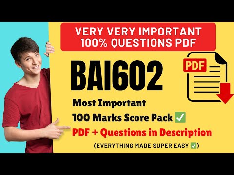 BAI602 Machine Learning | 100% Most Important Questions to Score 100/100 | VTU 2025 | PDF