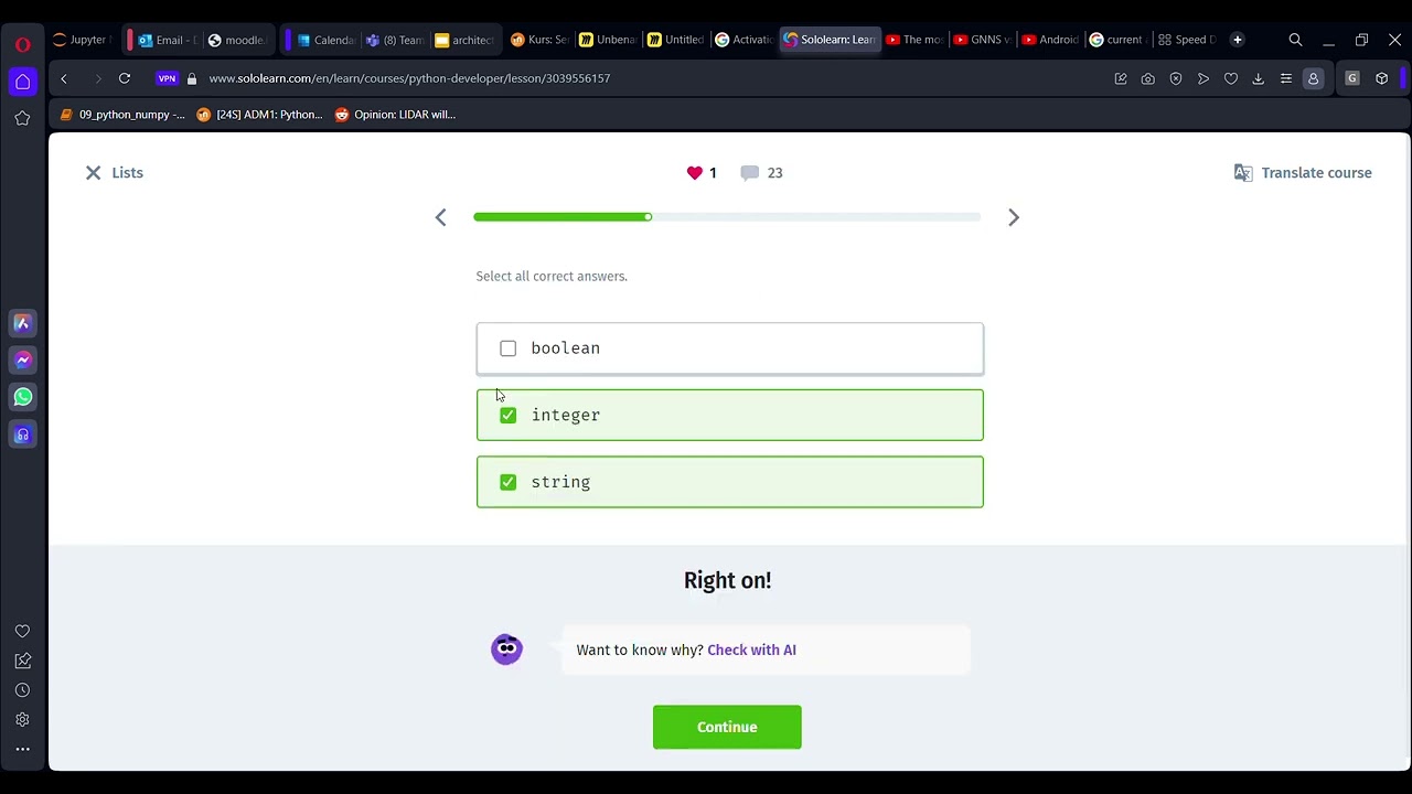 29 Lists | Python Developer | Sololearn