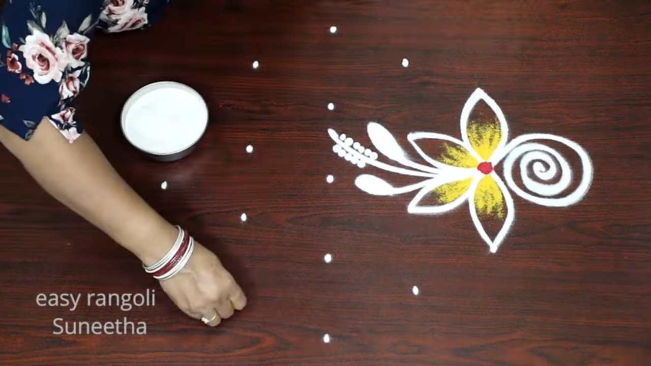Beautiful Easy Flower Rangoli Designs Top Muggulu - Blouse Designs