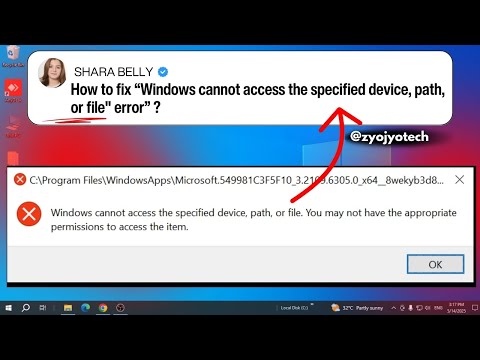 Fix: Windows Cannot Access Specified Device Path or File You May Not Have Appropriate Permissions