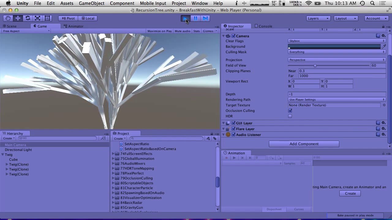 Breakfast With Unity: Animating our Recursive Tree