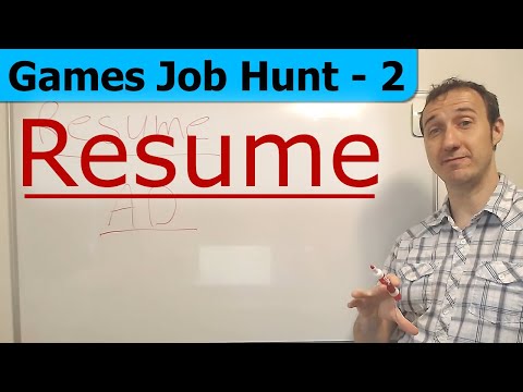 Games Job Hunt 2 - Resume, LinkedIn, Cover Letters