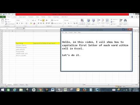 Capitalize first letter of each word within cell in Excel