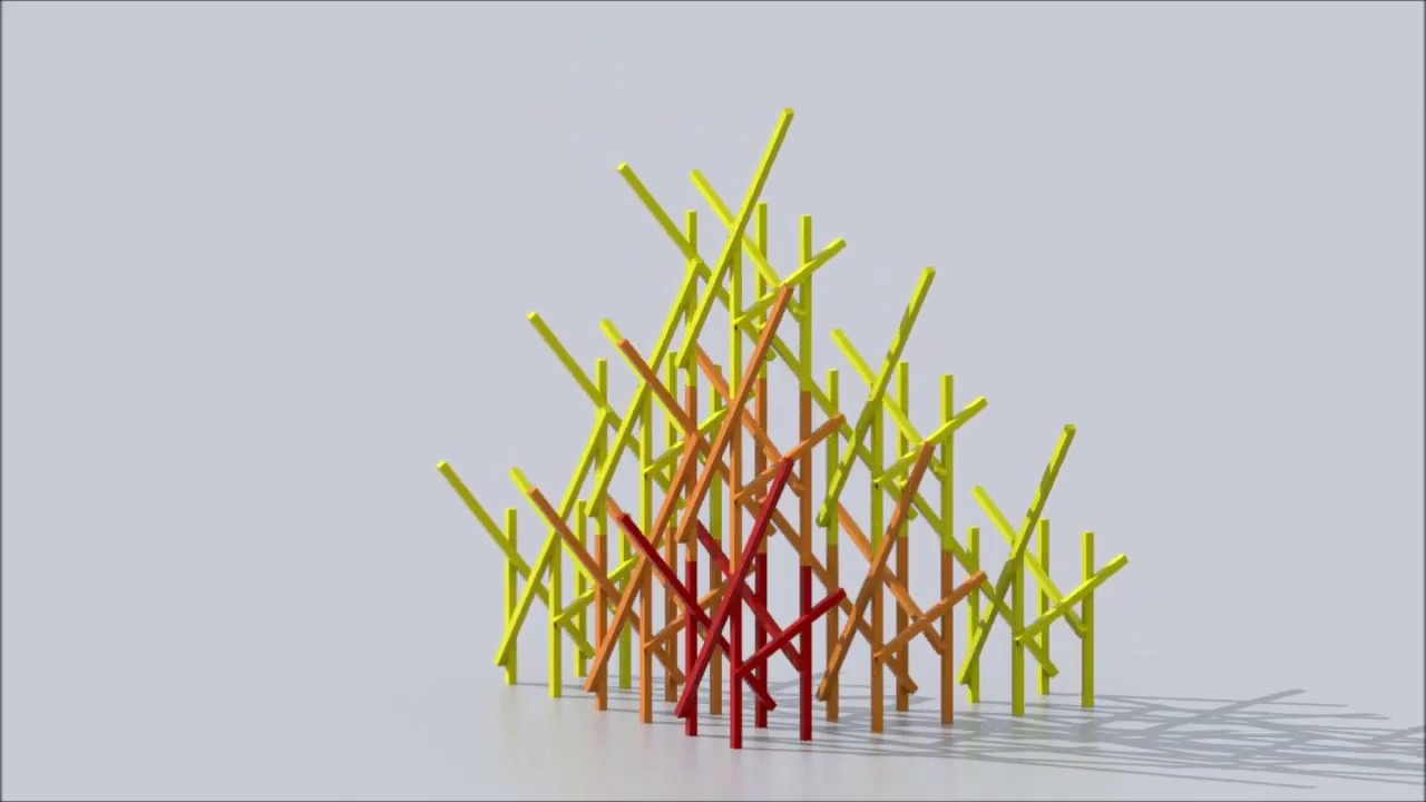 Assembly process of a parametric wooden structure