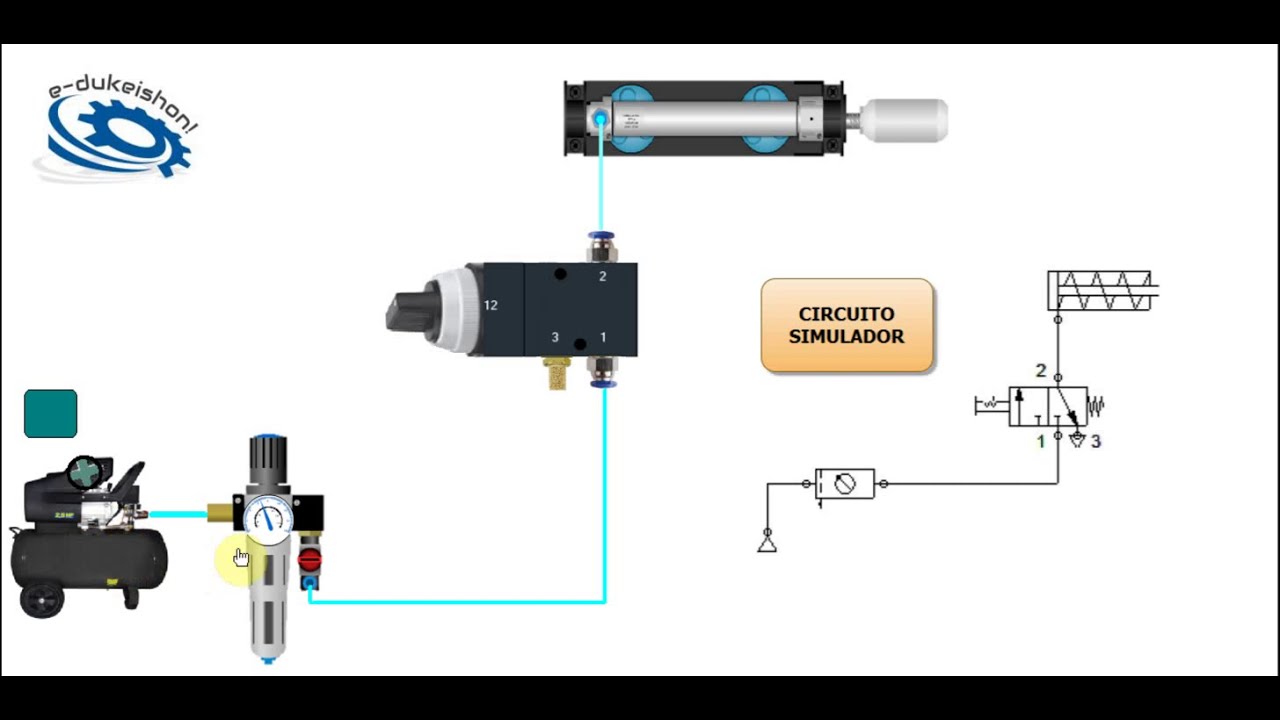 CONTROL DIRECTO DE CILINDRO SIMPLE EFECTO CON  SELECTOR