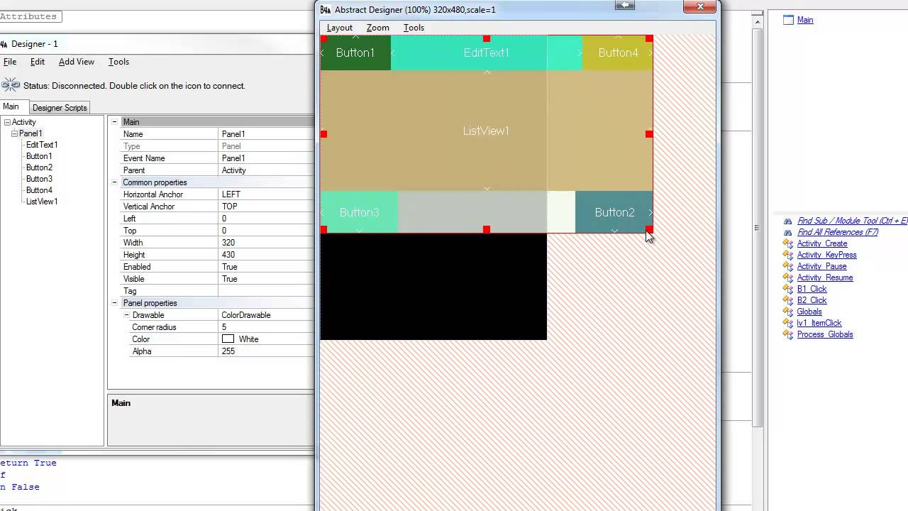 Visual designer Anchors feature