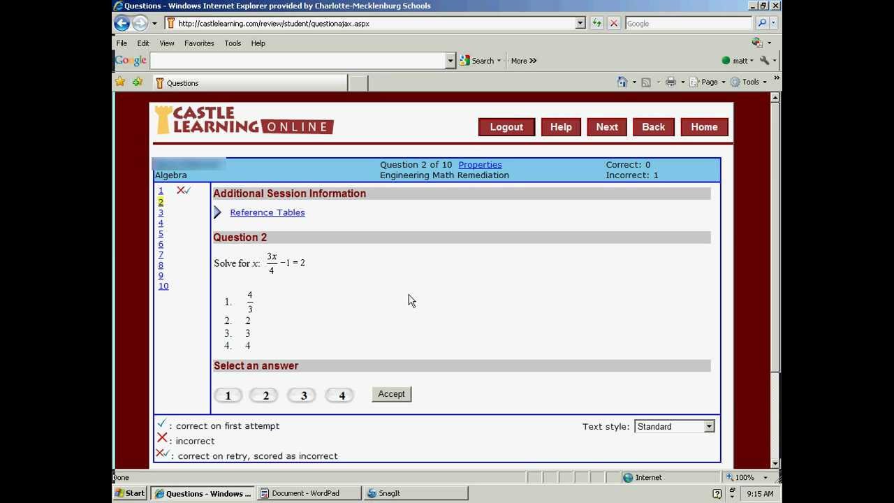 Castle Learning Student Setup WITHOUT Class Assignments