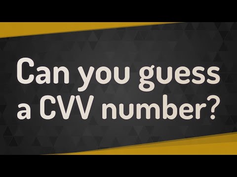 Can you guess a CVV number?