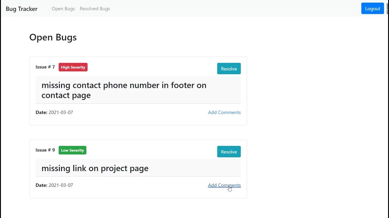 PHP QA Bug Tracker Demo