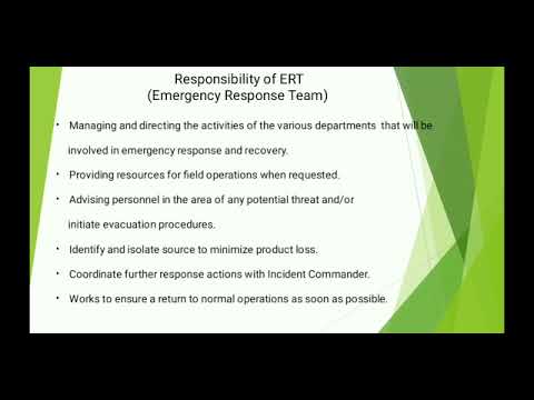 Safety toolbox talk 25 Responsibility of ERT (Emergency Response Team)