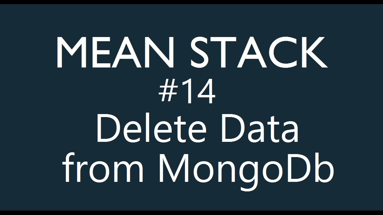 Mean Stack Tutorial - 14 - Delete data from Mongodb