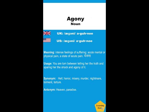 Agony meaning pronunciation and synonyms #Shorts