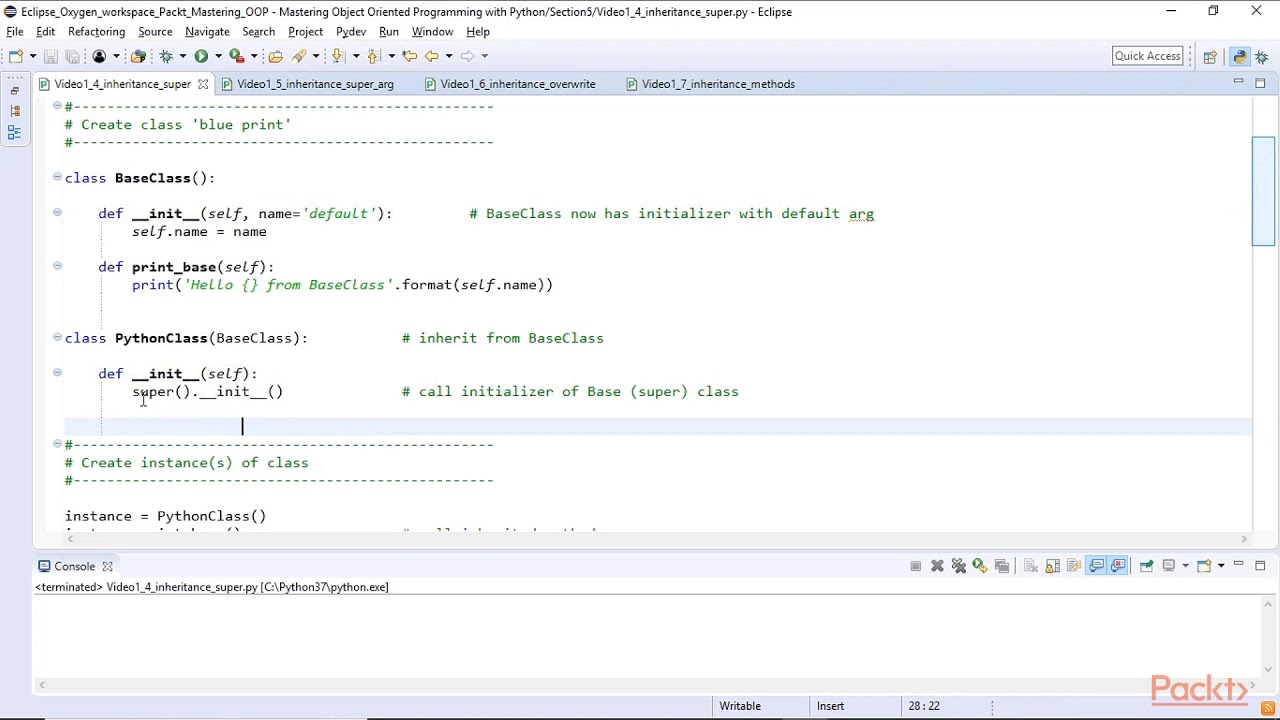 Mastering Object-Oriented Programming with Python :Inheritance to Extend Class| packtpub.com