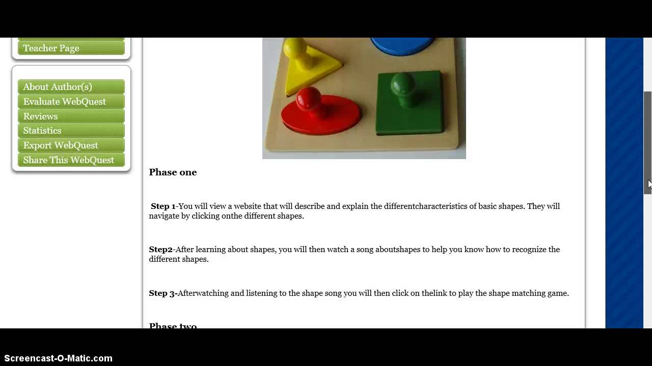 Webquest: Shapes all around!