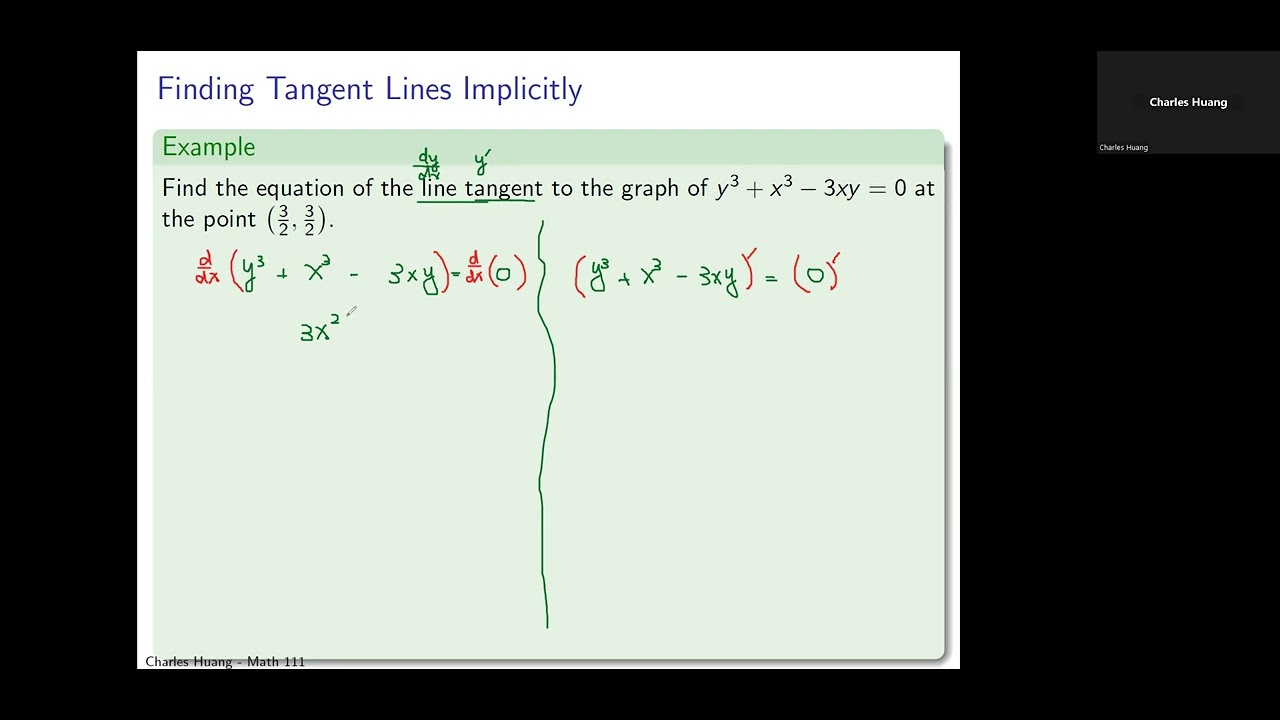 Math 111 4.7 Implicit Differentiation
