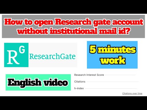 How to open research gate account without institutional mail id? | 5 minutes work in English