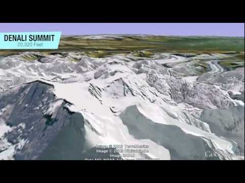 Denali West Buttress Route (Google Earth)