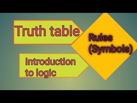 Rules of truth table |Symbols of truth table|Introduction to logic