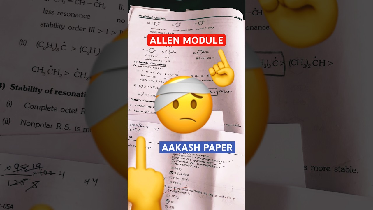 DHOKA! ALLEN module vs AAKASH paper🤕 #allendigital #allen #aakash #unfair #pw #neet2025 #module