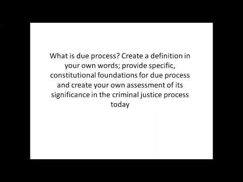 Define due process; specify constitutional roots; assess its role in modern criminal justice.