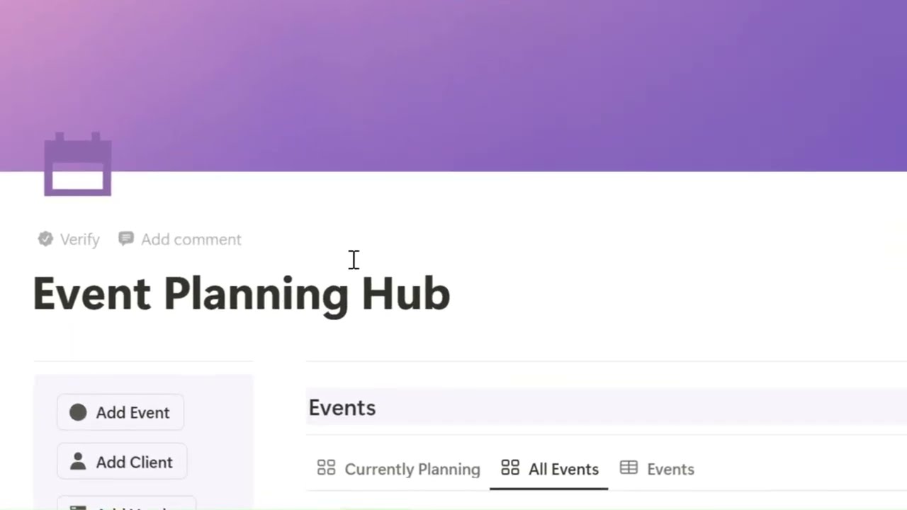 Event Planning Hub | Template Walkthrough