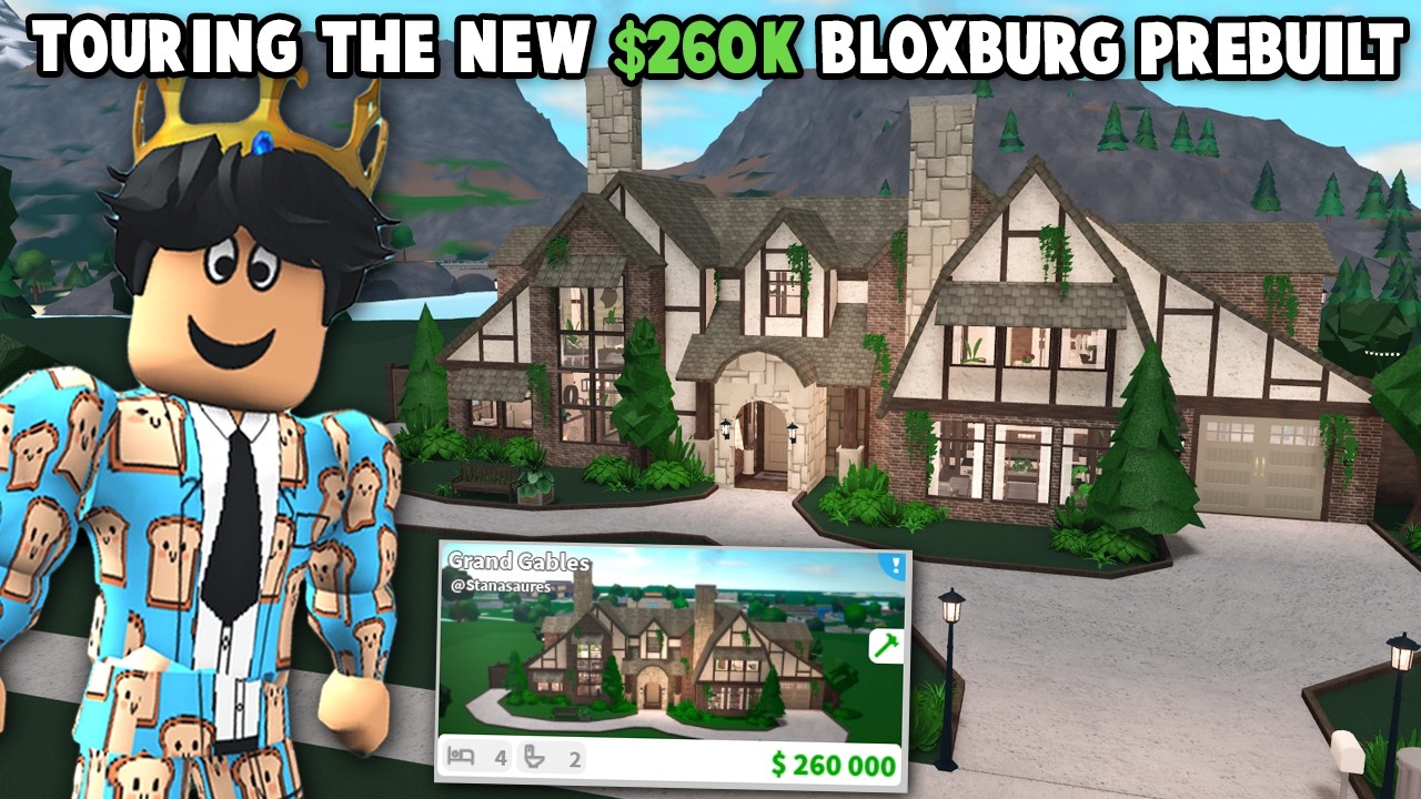 TOURING the NEW BLOXBURG $260K TUDOR PREBUILT HOUSE