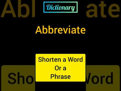 What is the meaning of Abbreviate #Abbreviate #abbreviations