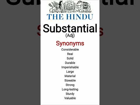 Synonyms of Substantial । The Hindu Editorial Vocabulary #vocabulary #upsc #viral