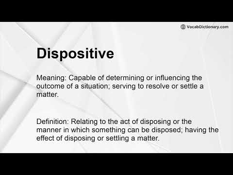 Dispositive Meaning