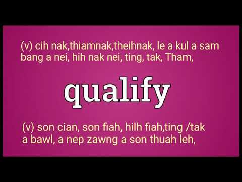 qualify meaning explaining in English Ngawn Dictionary