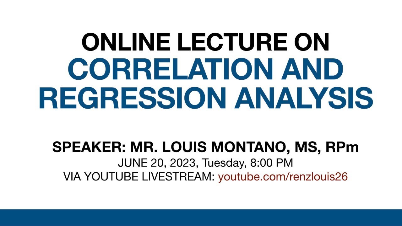 Online Lecture on Correlation and Regression Analysis
