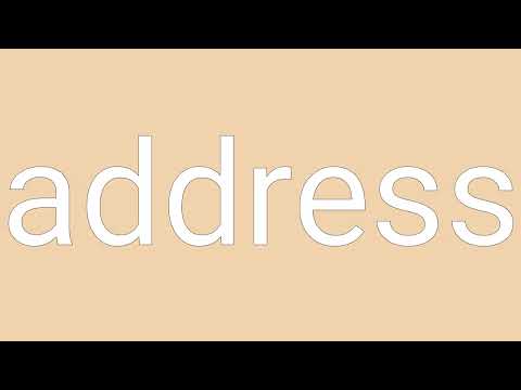 Address Definition & Meaning