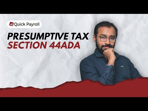 Section 44ADA | Presumptive Taxation Scheme #QPShorts 41