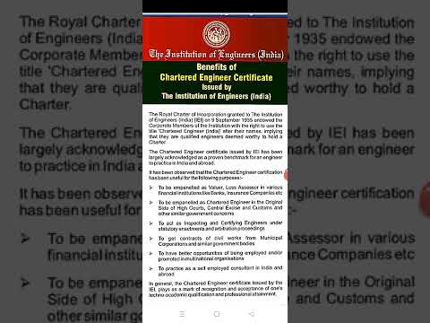 Benefits of Chartered Engineer Certificate, Role, responsibilities, Institution of Engineers (IEI).