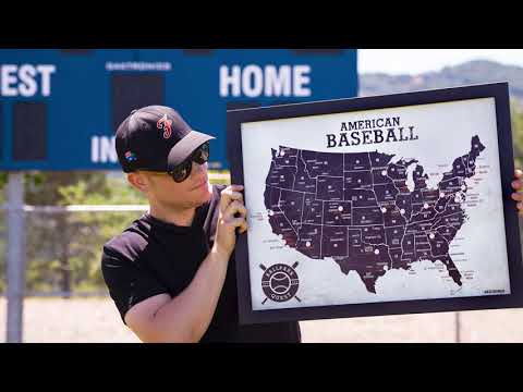 Baseball Sports Map of Stadium Locations around the USA