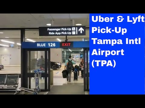 Uber and Lyft Ride App Pickup at Tampa International Airport