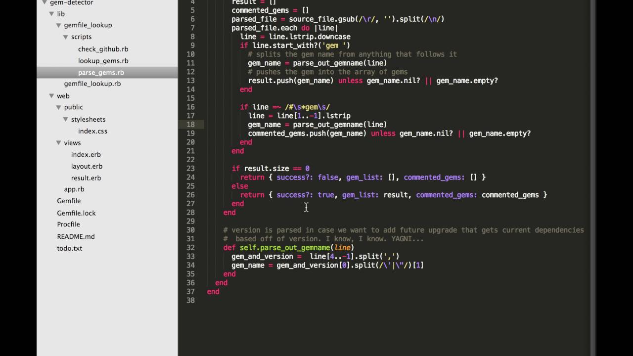 Ruby Sinatra App - Gem Detector - Explained